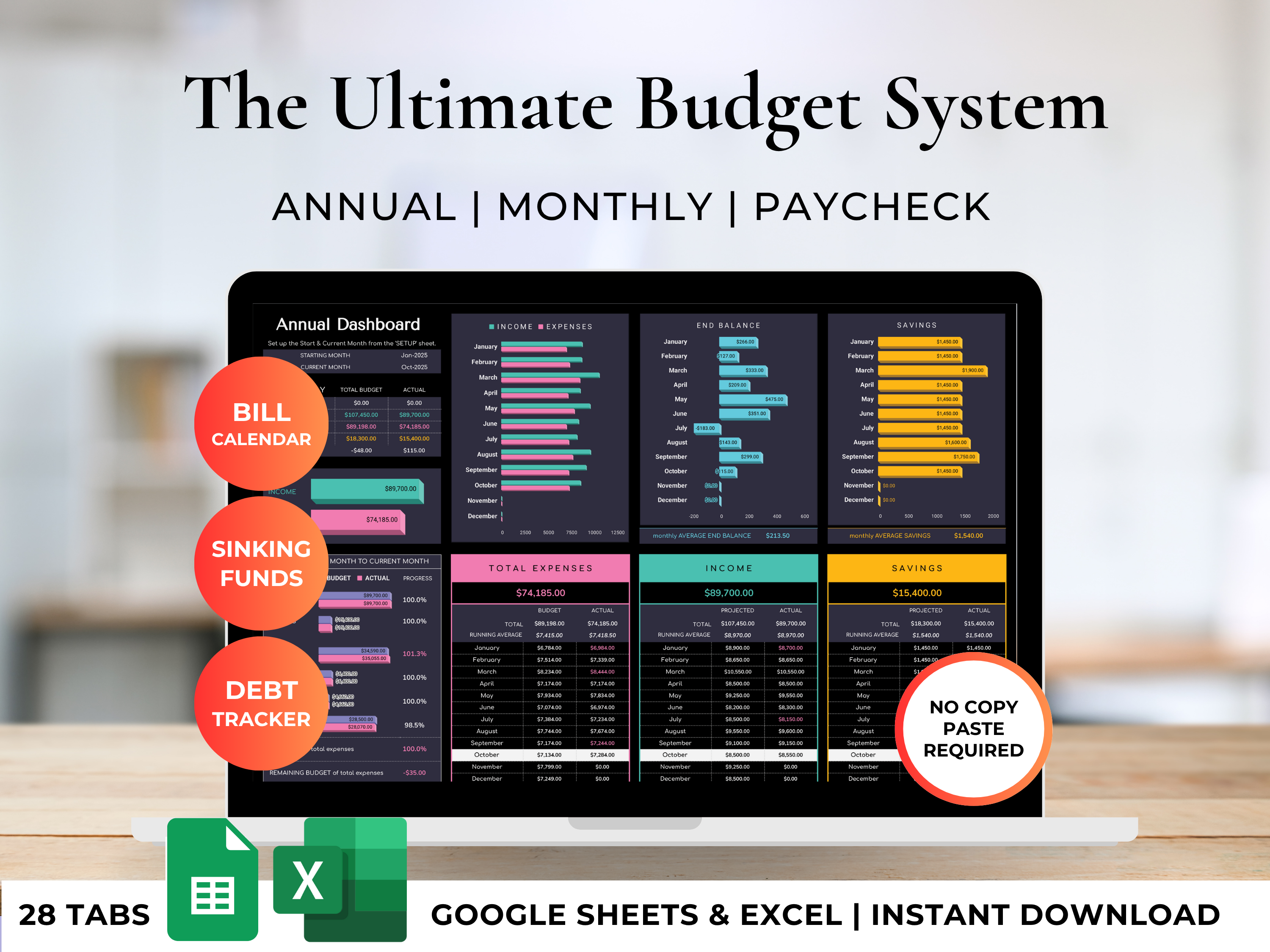 The Ultimate Budget System - Spreadsheet (Dark Mode) – JRen